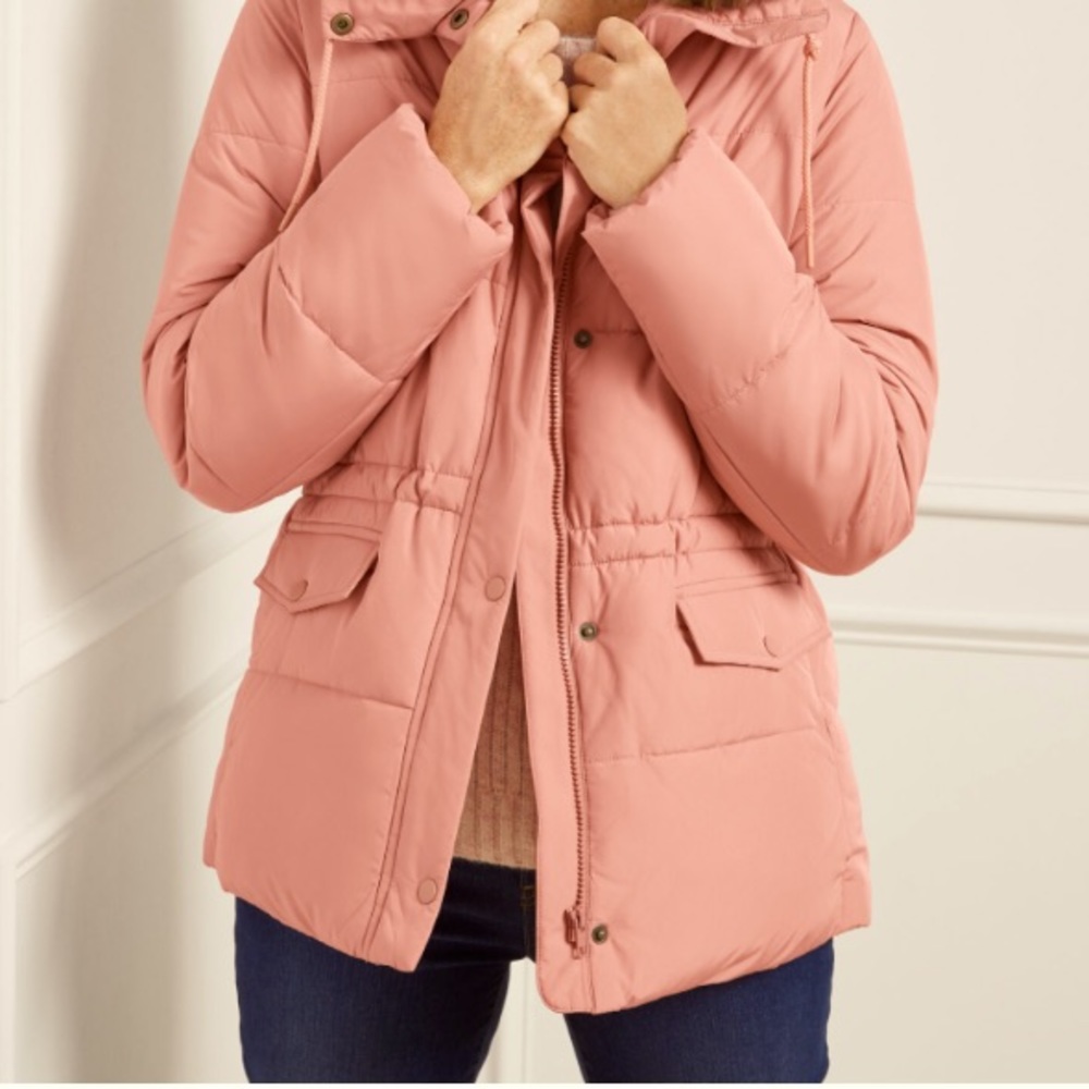 Talbots Blush Pink Quilted Puffer Jacket Medium - Gem
